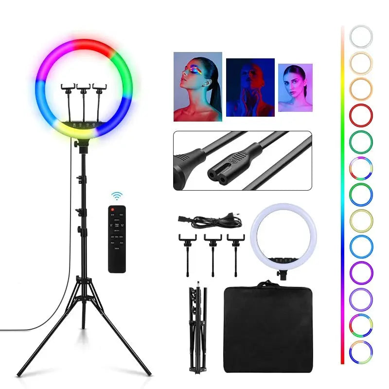 46cm RGB Ringlicht mit 26 Lichtfarben online kaufen